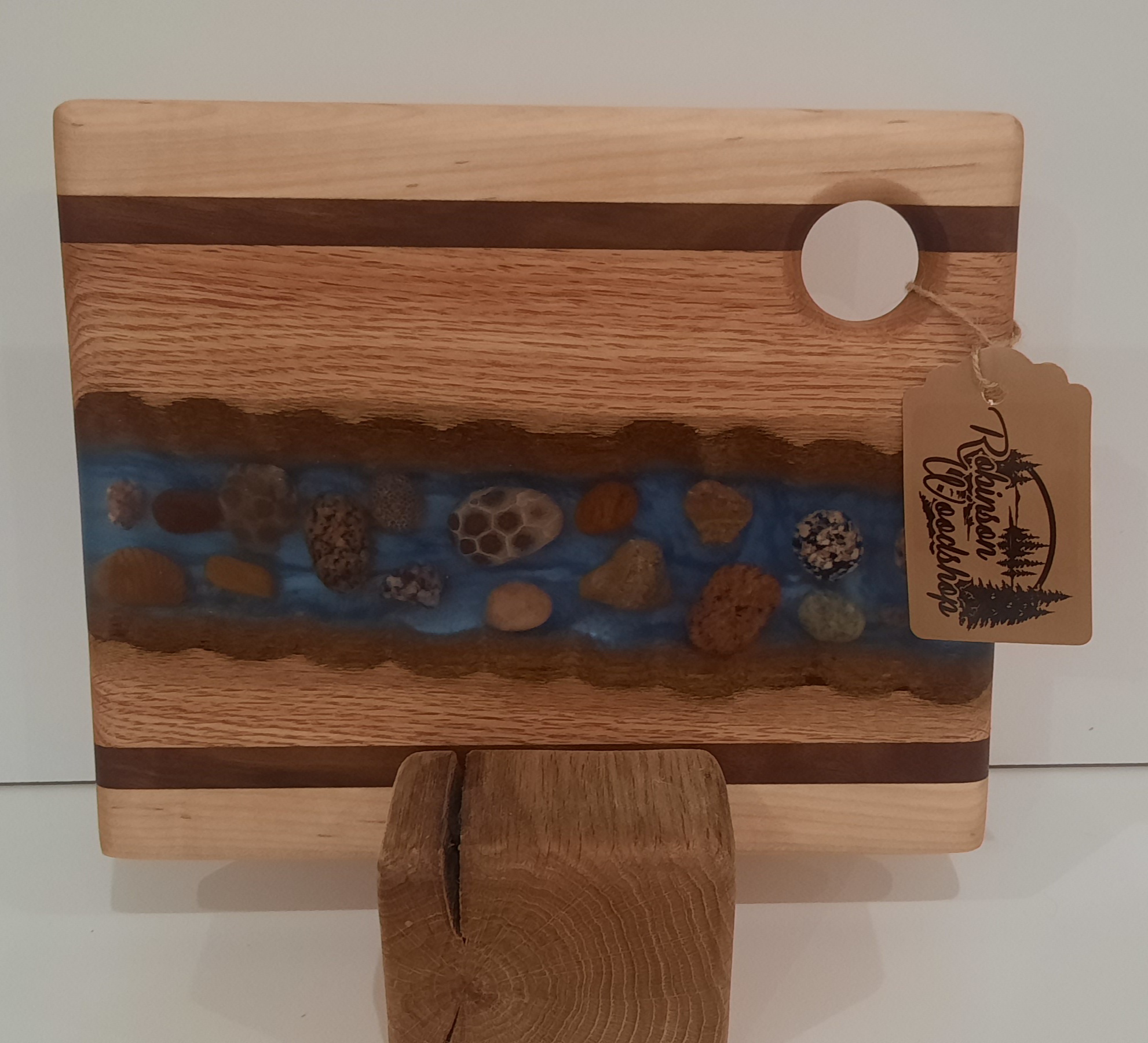 LIVE EDGE RIVER ROCK CHEESE BOARDS | Robinson Woodshop, LLC