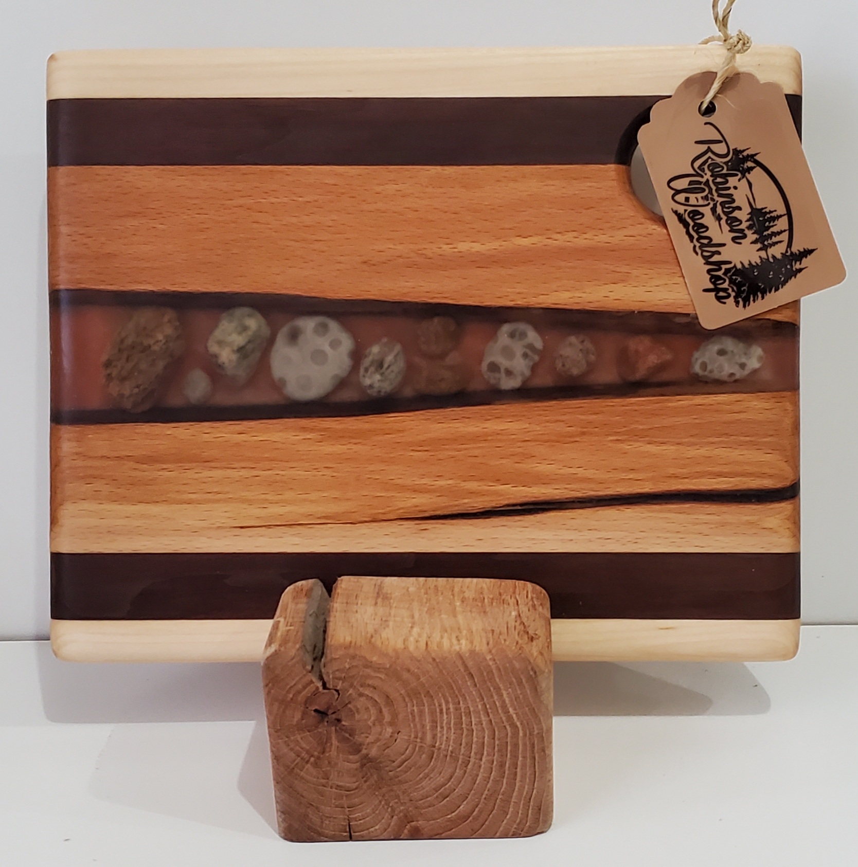 LIVE EDGE RIVER ROCK CHEESE BOARDS | Robinson Woodshop, LLC