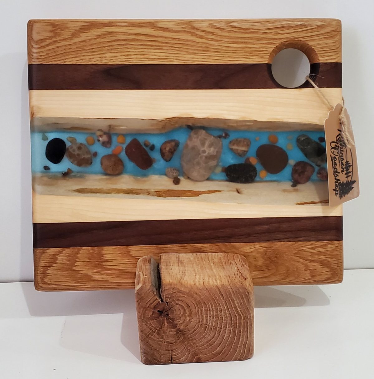 LIVE EDGE RIVER ROCK CHEESE BOARDS | Robinson Woodshop, LLC