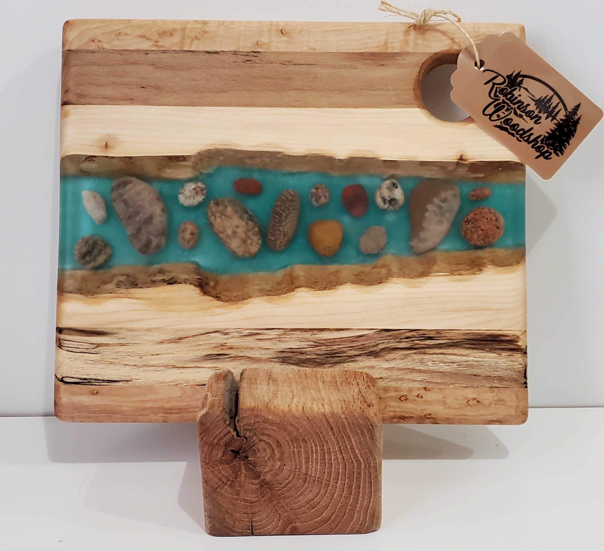 LIVE EDGE RIVER ROCK CHEESE BOARDS | Robinson Woodshop, LLC